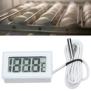 Entatial Electronic Digital Thermostat, 2s Refresh Mini 2Pcs Refrigerator Temperature Meter for Garden for Aquarium(White*2)