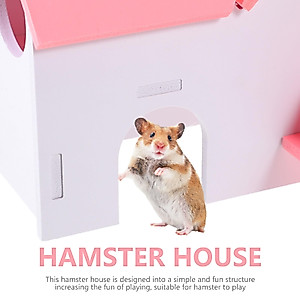 POPETPOP Guinea Pig Hideout Hamster Houses Small Pet Chinchilla House Small Animal Ferret Cage Habitat with Climbing Ladder for Hamster Guinea Pig Chinchilla Dwarf Rabbit