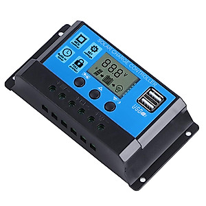 Solar Panel Regulator, Double USB with Digital Display Solar Charge Controller, for Home Yard Commercial Outdoor