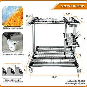 QTJH Mobile Garden Tool Storage Rack with Brakes – The Ultimate Organizer for Your Gardening Tools