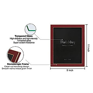 VIOLABBEY 8x10 Picture Frames Set of 4, Colorful Photo Frame of Modern Style, High Definition Tempered Real Glass, Wall Mounted or Tabletop Display (Gold+Red)