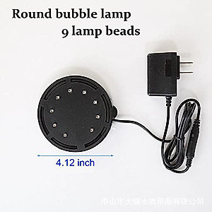 Gouccpu 9 LED Beads Submersible Fish Tank Bubble Light Air Stone Aquarium Decoration Fish Tank Aquarium Accessories Bubbler Underwater Round Small Bubbles Lamp Connect to air Pump (q9)