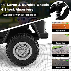 Costzon 2 Seater Ride on Car, 12V Licensed Toyota FJ40 Ride On Truck w/ 2.4G Remote Control, Spring Suspension, Storage Box, Colorful Lights, Music, USB Port & FM, Electric Car for Kids (Black)