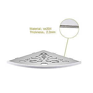 Uni-Green Shower Corner Shelves with Robe Holder and Razor Holder in Stainless Steel, 2 Pack.