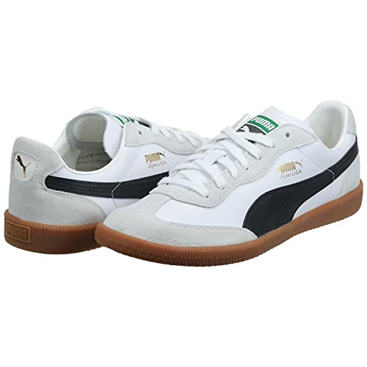 PUMA mens Super Liga Og Sneaker, Puma White-puma Black-puma Team Gold, 13 US