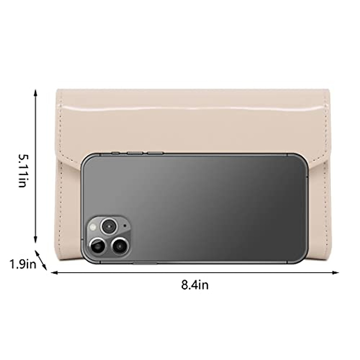 Gabrine Women's Patent Leather Evening Bag Shoulder Bag Clutch Purses Handbag for Wedding Party Prom, Naked color