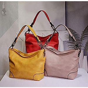 MKF Hobo Purses for Women – Soft PU Leather Handbag Slouchy Womens Hobo Shoulder bag – Fashion Top Handle Pocketbook Black