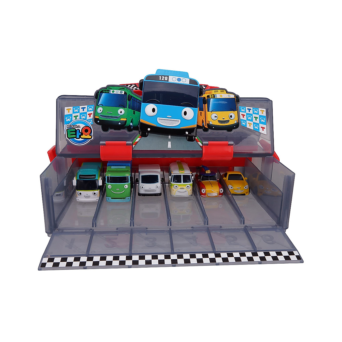 The Little Bus Tayo and Friends- Mini car Toy Storage and Racing Stadium for 26 Mini Cars with Handle…