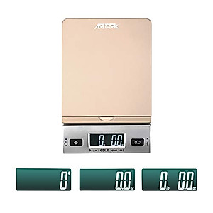 Acteck A-CK65GS 65LBx0.1OZ Digital Shipping Postal Scale with Batteries and AC Adapter, Gold Silver