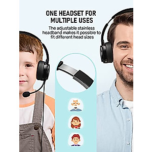 XAPROO USB Headset with Microphone for PC, 3.5mm Headset with Microphone for Laptop, Quality Computer Headset with Mute/Sidetone, USB Headphones with Microphone Noise Canceling for Zoom MS Teams