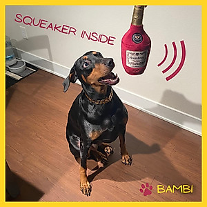 Houndessy Plush Toy - Funny Alcohol Dog Toy - Squeaky Dog Toys for Small, Medium, and Large Dogs - Dog Accessories - Puppy Supplies - Cool Puppy Toys