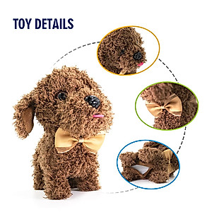 WEofferwhatYOUwant Plush Electronic Labradoodle Dog - Adorable Goldendoodle Teddy Bear Puppy- Walks, Barks, and Cuddles. Ages 18+ Months