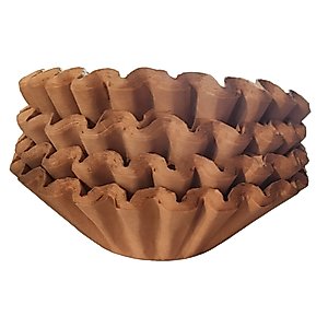 Natural, Unbleached, Coffee Filters Biodegradable and Compostable, Brown for Commercial and Home Coffee, for Large Basket 8-15 Cup - XL Size (200)
