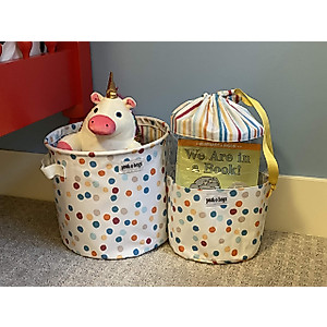 Peek-a-Bags Toy Storage Organizer Canvas Bin, Kid's Toy Storage - Books, Blocks, Baby Toys, Legos, Small Stuffed Animals. Organize Nursery, Bedroom, Playroom, Living Room, & Closets.