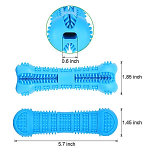 Emoly Dog Toothbrush Care Cleaning Stick - Dog Toothbrush Chew Toy Stick for Dog Dental Care- Safe, Bite Resistant Natural Rubber Toy Bone for Teeth Cleaning- Suitable for All Breed of Dogs (Blue)