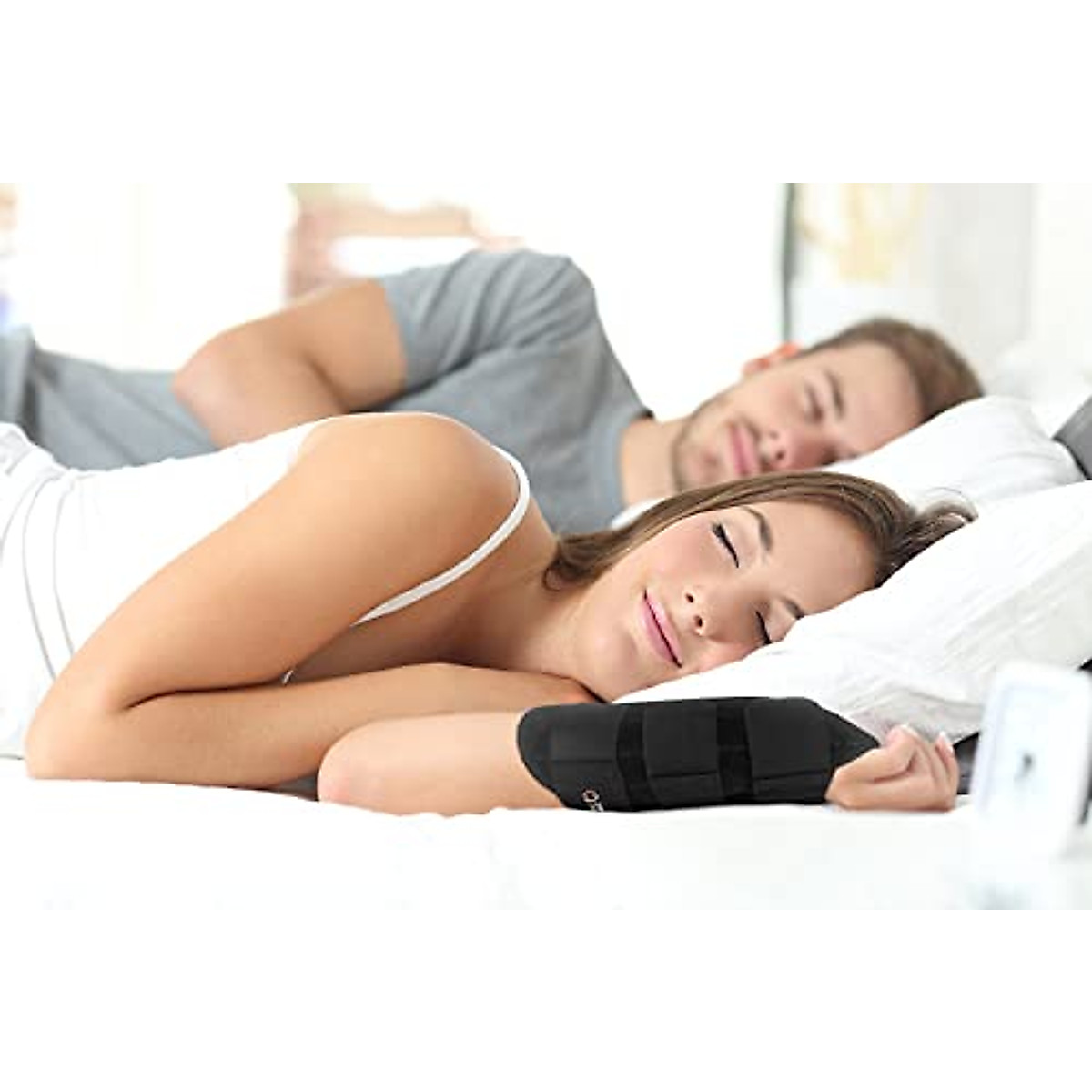 Copper Compression Night Time Wrist Orthopedic Brace - Copper Infused Carpal Tunnel Wrist Support Sleeve. Breathable, Comfortable Sleep Splint for Arthritis, Tendonitis, RSI, Sprains (Left Hand)