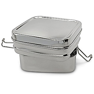 Lifestyle Block Stainless Steel Double Layer 2 Compartment Lunch Box - Compare to Eco Lunchbox