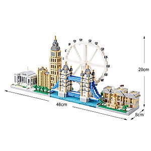DOLBLOCK Architecture Micro Building Blocks Set London Skylines Series for Adult and Children Assembly, 3D Toy for Ages of 14+ - 3430 Pieces