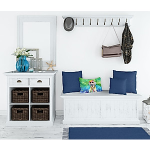 Caroline's Treasures DAC2565PW1216 Weimaraner Hippie Dawg Fabric Decorative Pillow Machine Washable, Indoor Outdoor Decorative Pillow for Couch, Bed or Patio, 12HX16W