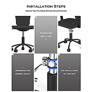 Fix Sinking Office Chair, Upgraded Chair Sinking Stop 304 Stainless Steel with Hexagon Wrench Adjustable Height Chair Saver kit with Leather Pads Support for Stop Sinking UIInosoo