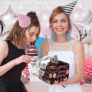 Rose gold Money box birthday gift box cash gift pull DIY set surprise birthday gift box money tree small gift boxes money bag money gun money cake pull out kit (golden)