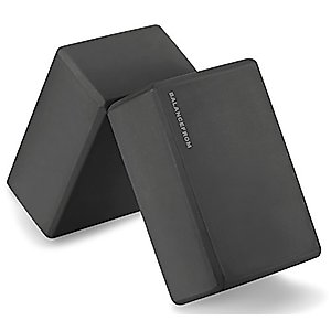 Signature Fitness Set of 2 High Density Yoga Blocks, 9"x6"x4" Each, Pair (Black)