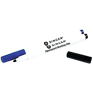 SINGER 04385 Fine Point Permanent Fabric Marking Pen, Black and Blue, 2-Pack