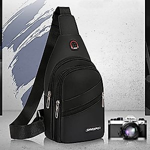 Karymi Waterproof Crossbody Backpack with Headphone Jack, Men Ladies Multipurpose Chest Bag, Liberate Your Hands and Pockets
