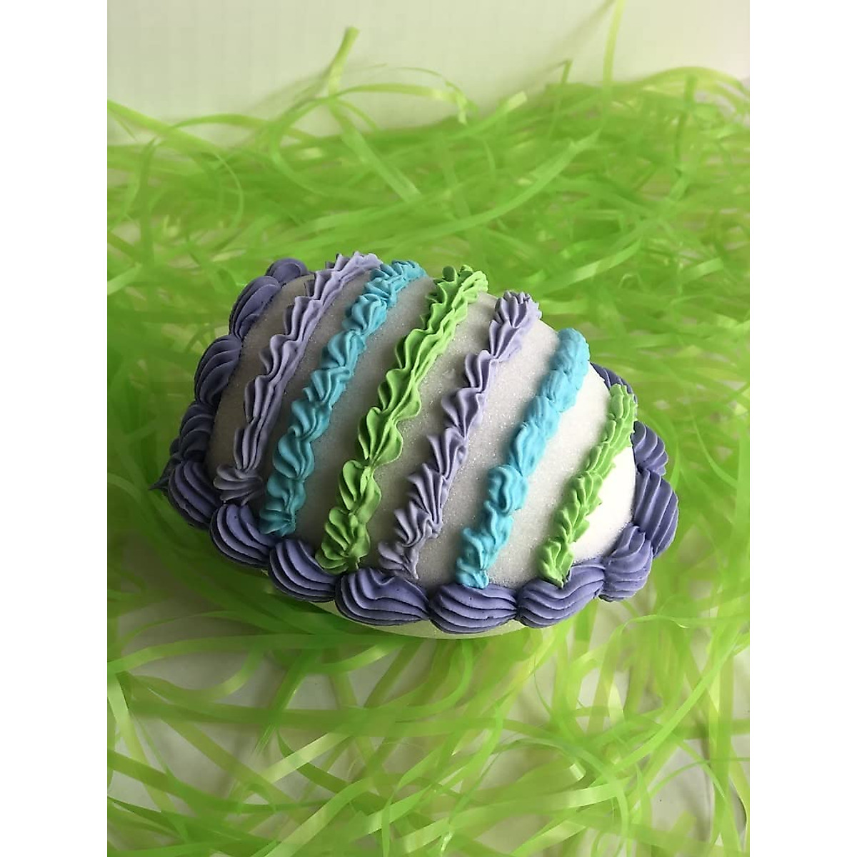 Striped Panoramic Sugar Egg, single; perfect for Easter baskets, gifts for children, centerpiece