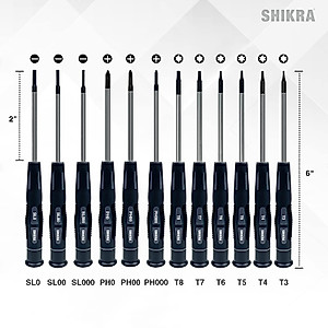 13 Piece Precision Screwdriver Set with Case, Torx, Phillips and Slotted Screwdriver, Magnetic Screwdriver Tool Kit with Magnetizer/Demagnetizer, Non-Slip Grip, for Electronics, Glasses Repair