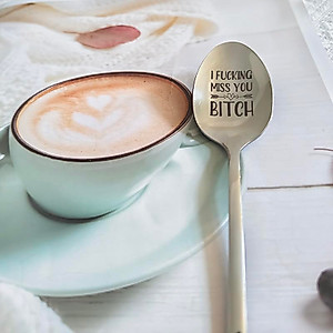 BFF Bestie Spoon Gifts for Women Girls I Fucking Miss You Bitch Spoons Gifts for Best Friend Long Distance Friendship Gifts for Women Friends Moving Going Away Gift for Girlfriend