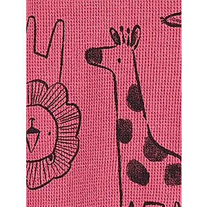 Simple Joys by Carter's Baby Girls' 2-Way Zip Thermal Footed Sleep and Play, Pack of 2, Dark Rose Forest Animals/Grey Strawberries, Preemie