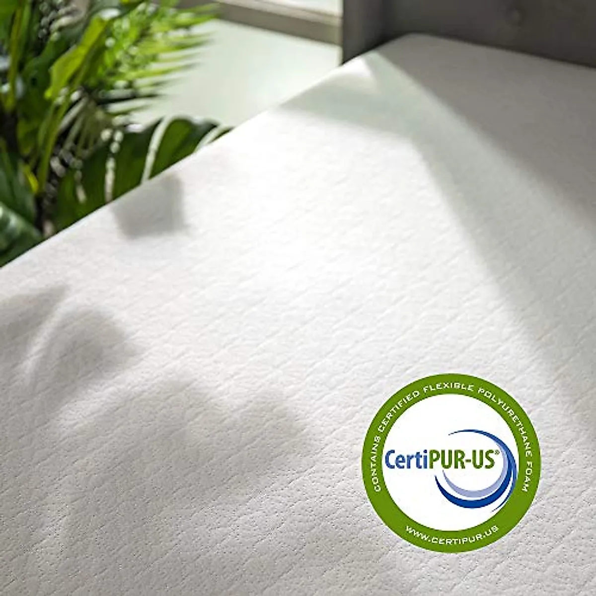 Zinus 10 Inch Green Tea Memory Foam Mattress, Full & Shalini Upholstered Platform Bed Frame/Mattress Foundation/Wood Slat Support/No Box Spring Needed/Easy Assembly, Dark Grey, Full