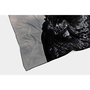 HGOD DESIGNS Raven Throw Blanket,Wild Animal Bird Black Raven Soft Warm Decorative Throw Blanket for Bed Chair Couch Sofa 30"X40"