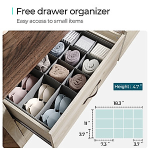 LINSY Home 8 Drawer Dresser, White Dresser for Bedroom, Farmhouse Dresser Organizer, Chest of Drawers for Nursery,Baby,Kids Bedroom