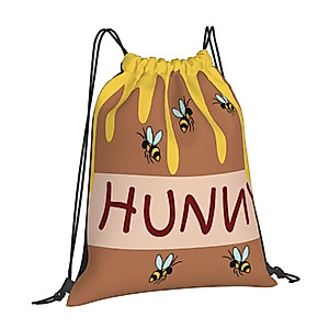 Larklitz The Hunny Pot Drawstring Backpacks Gym Bags Sport Storage Goodie Cinch Bag One Size