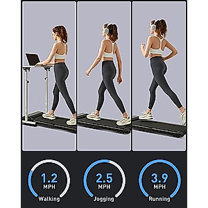 CURSOR FITNESS Under Desk Treadmill, 2 in 1 Walking Pad, 2.5 HP Quiet Brushless, 265 LBS Capacity for Home and Office Workout