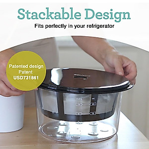 Euro Cuisine GY60 Greek Yogurt Maker with Ultra Fine Mesh Stainless Steel Strainer Basket, BPA Free, Patented Greek Yogurt Strainer, Ideal for Healthy Homemade Yogurt, Dips, and Desserts (Black)