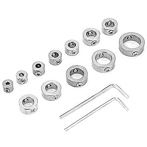 YWBL-WH 12PCS Stop Collar Set 3-16mm Drill Stop Bit Collar Set Drill Depth Stop Bit Collar Set Drilling Limit Ring