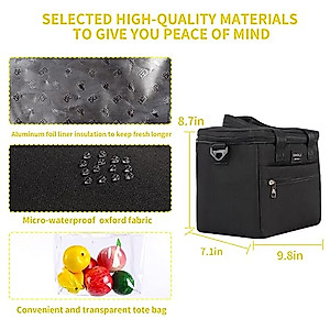 Xinsilu Breastmilk Cooler Bag Travel Black Baby Bottle Cooler Bag with Ice Pack Fits 6 Baby Bottles Cooler Bag Large Capacity Insulated Bottle Bag for Travel Baby Milk Daycare