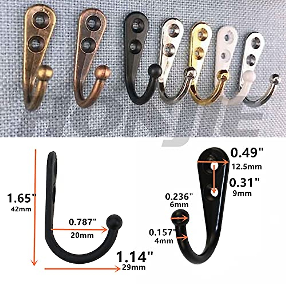 HONJIE 10 Pieces Small Hooks Wall Mounted Coat Hooks,Zinc Alloy Antique Single Hook for Hanging Mug Cup, Bag, Robe, Towels, Keys,White