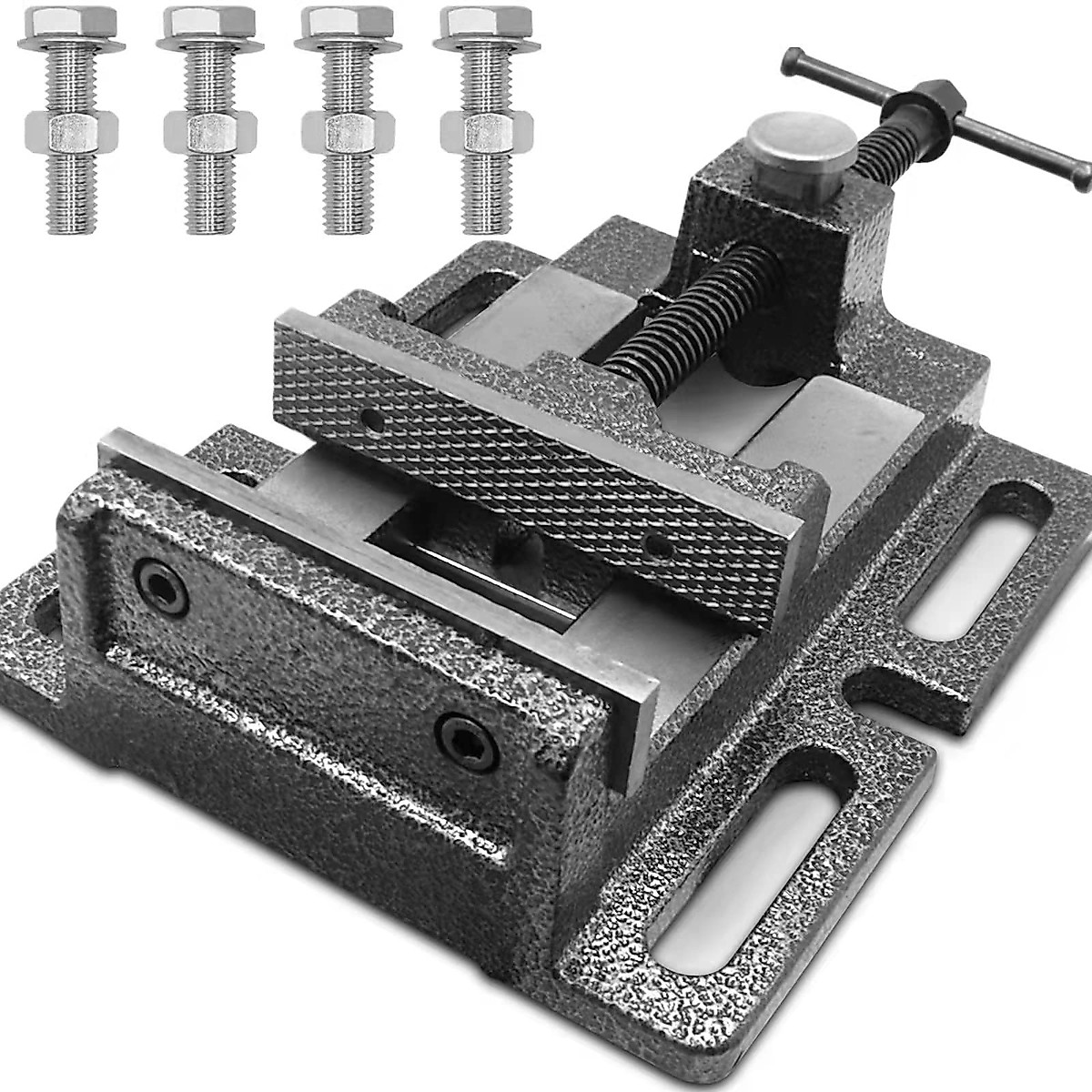 Drill Press Vise, Quick Release Bench Vise 5'', Heavy Duty Drill Press Vice Clamp- 5.12" Jaw Opening, 4.84" Jaw Width - Vice for Woodwork, Low Profile Drill Press, Benchtop, Milling Machine,etc