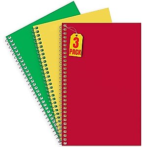 1InTheOffice 1-Subject Wirebound Notebook, College Ruled, 80 Sheets, Spiral Notebook 5x7, 7 3/4" x 5", 3/Pk