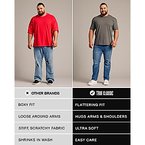 True Classic V Neck Mens T Shirt, Premium Fitted Soft Men's T-Shirts, Black, XXL