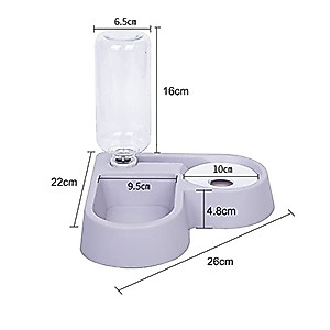 Double Dog Cat Bowls - Pets Water and Food Bowl Set with Automatic Water Bottle, Raised Pet Feeder Bowl for Cats and Small Dogs