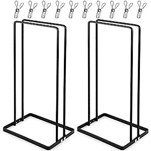 HAKDAY 2PCS Hanger Organizer Stacker with 10pcs Stainless Steel Clamps, Hanger Stacker Hold up 110 Wire Hangers for Hanger Storage Organizer, Hanger Rack Stand for Adult Child Velvet Pants Hangers