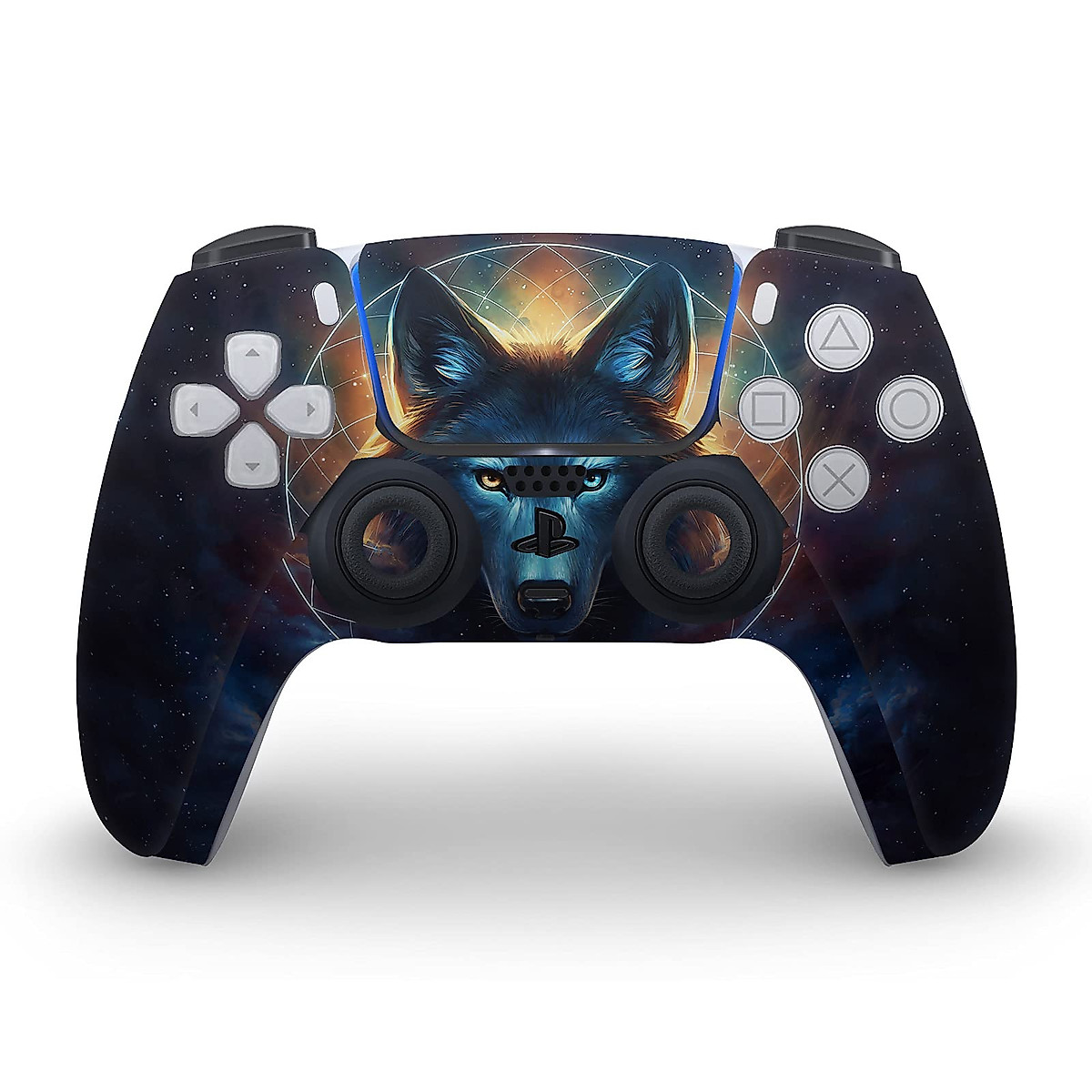 Dreamcatcher Wolf Art Mix Matte Vinyl Faceplate Sticker Gaming Skin Case Cover Compatible with Sony Playstation 5 PS5 Digital Edition Console and DualSense Controller