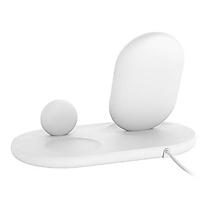Belkin 3-in-1 Wireless Charger - Fast Wireless Charging Stand for Apple iPhone, Apple Watch & AirPods - iPhone Case Compatible Qi Charger - Wireless Charging Station For Multiple Devices - White