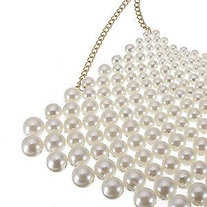 Jerollin Chunky CCB Resin Beads Chain Choker Statement Necklace Women Fashion Jewelry White