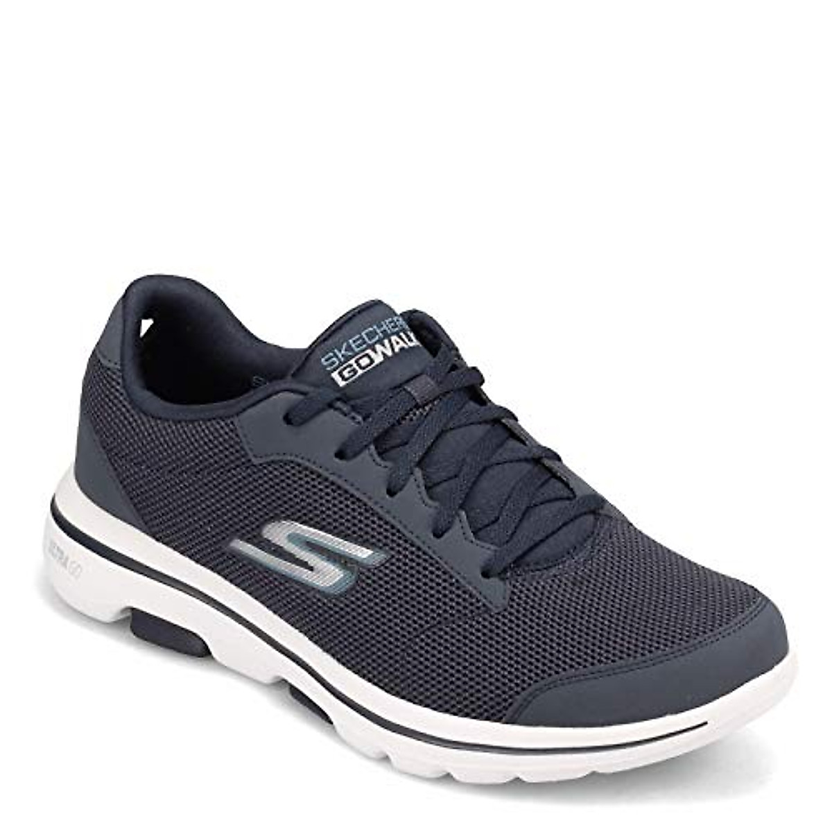 Skechers Men's Gowalk 5 Qualify-Athletic Mesh Lace Up Performance Walking Shoe Sneaker, Navy/Blue, 12